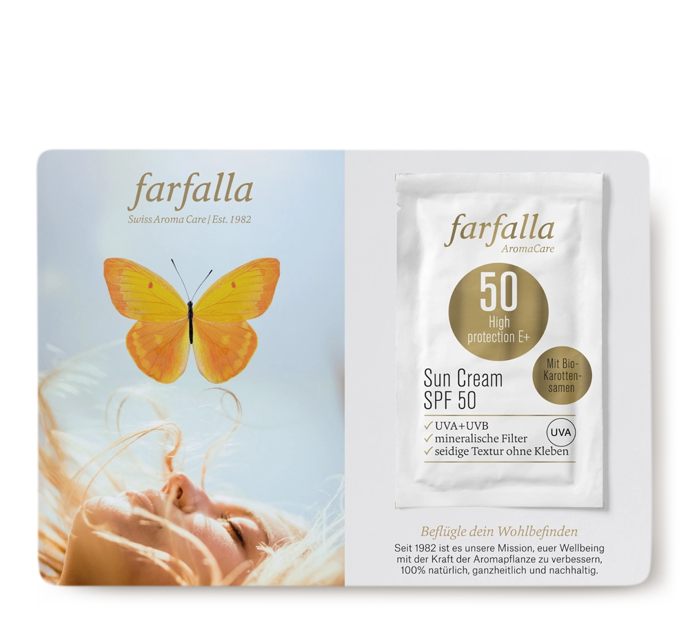 Sample Sun Cream SPF 50 High Protection E+ Natural Sun Care – farfalla.eu
